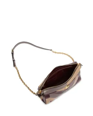 Valentino Garavani Vlogo Chevron Patchwork Leather Shoulder Bag