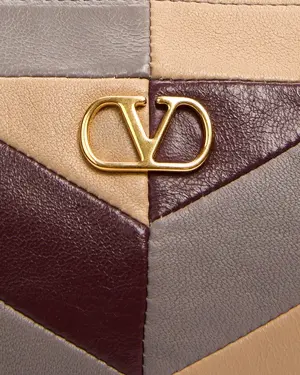 Valentino Garavani Vlogo Chevron Patchwork Leather Shoulder Bag