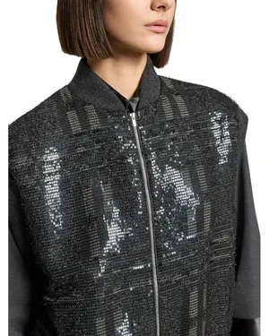 Peserico Sequin Zip Front Waistcoat