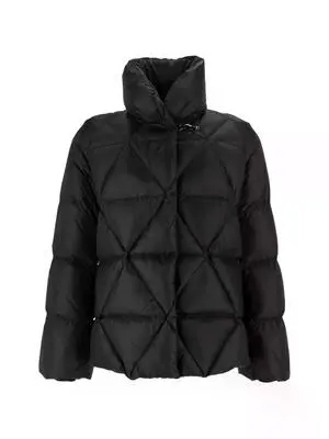 FAY Argyle-quilted Gancio-fastening Jacket - Black