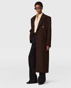 Stella McCartney Double-breasted Brushed Wool Coat