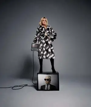 Karl Lagerfeld Belted Faux-fur Maxi Coat