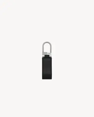 Saint Laurent Tiny Cassandre Keyring In Shiny Leather