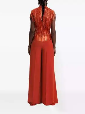 GEMY MAALOUF Pressed-crease Flared Trousers - Red
