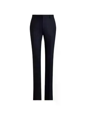 Ralph Lauren Wwoven-slim Pinstripe-pattern Twill Trousers - Blue