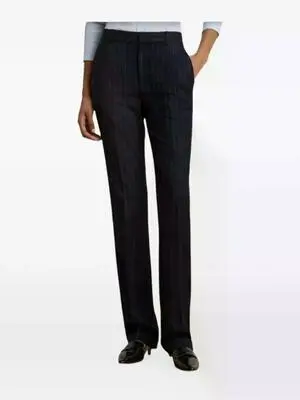 Ralph Lauren Wwoven-slim Pinstripe-pattern Twill Trousers