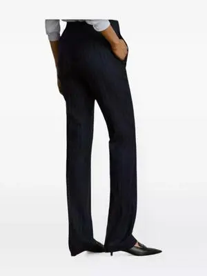 Ralph Lauren Wwoven-slim Pinstripe-pattern Twill Trousers