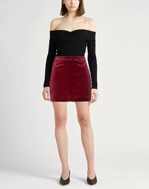 JUCCA Mini Skirt Burgundy Size Cotton, Viscose