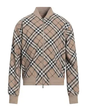 Burberry Jacket Khaki Size Polyester, Wool