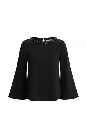 GEMY MAALOUF Beaded Cowl-back Top - Black