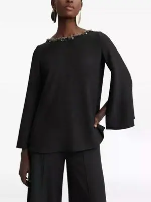 GEMY MAALOUF Beaded Cowl-back Top