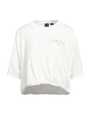 Pinko Woman T-shirt Tomato Red Size L Cotton White