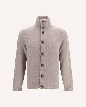 Brunello Cucinelli Wool, Silk And Cashmere Cardigan - Grey