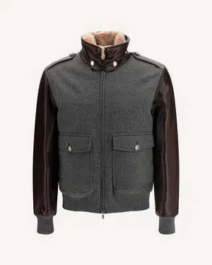 Brunello Cucinelli Membrane Finished Cashmere Beaver Bomber