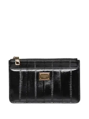 Dolce & Gabbana Card Holder With Logo Plaque Panel Black