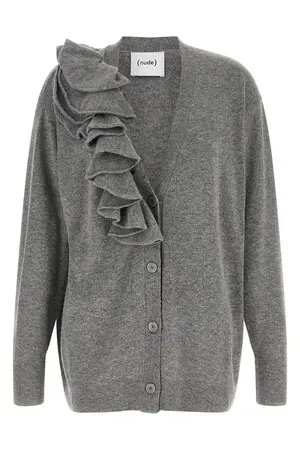 NUDE Ruffle Cardigan - Gray