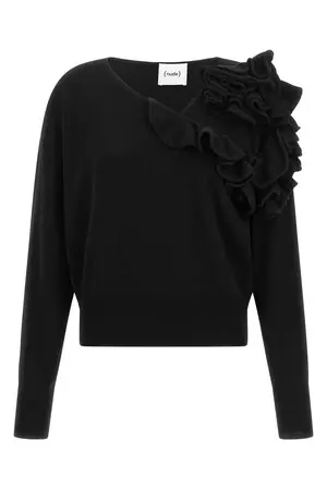 NUDE Ruffled Sweater - Black
