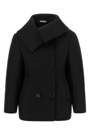 Balenciaga Asymmetrical Neck Caban - Black