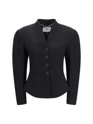 NISSA Tailored Wool-blend V-neck Jacket - Black