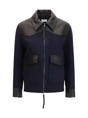 P.a.r.o.s.h Leather Trimmed Jacket - Blue