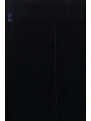 Giorgio Armani Wide Leg Pants With Double Pleats In Viscose And Silk Velvet - Blue