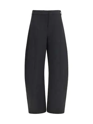 NISSA Wool-blend Straight-leg Pants - Black