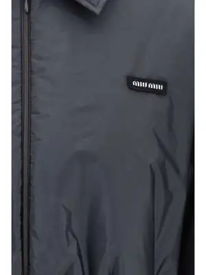 Miu Miu Technical Fabric And Shearling Windbreaker Jacket