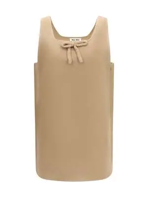 Miu Miu Waxed Double Wool Dress - Cream