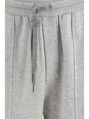 Brunello Cucinelli Double-knit Cashmere Pants With Crête And Zips At The Hem - Gray