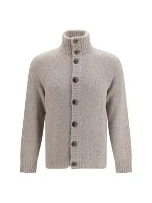 Brunello Cucinelli Wool, Silk And Cashmere Cardigan - Gray