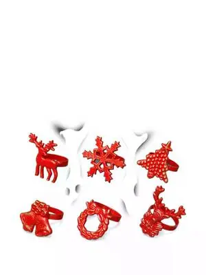 CHEHOMA Christmas-motif Napkin Ring - Red