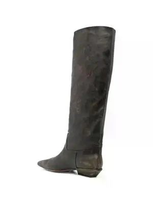 Paris Texas Bettina Distressed-effect Leather Boots - Brown