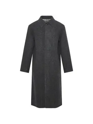 YVES SALOMON Check-interior Wool Coat - Grey