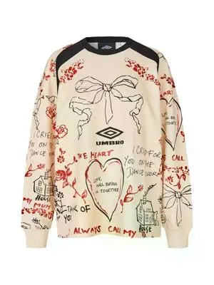 Stine Goya X Umbro Graphic-print Sweatshirt - Neutrals
