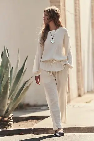 Free People Neva Waffle Pant Set - Moonglow