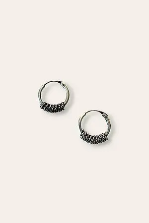 AFTERLIFE BOUTIQUE Y2k Sterling Rope Mini Hoops Selected Afterlife