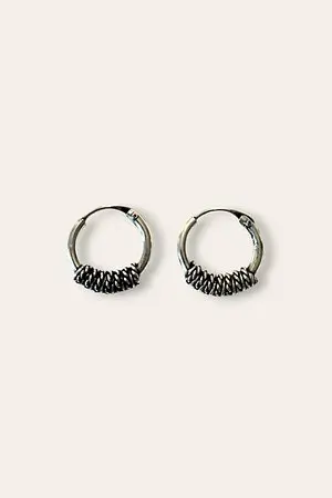AFTERLIFE BOUTIQUE Y2k Sterling Rope Mini Hoops Selected Afterlife