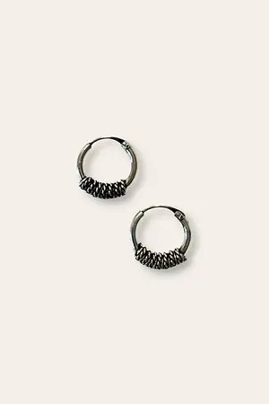 AFTERLIFE BOUTIQUE Y2k Sterling Rope Mini Hoops Selected Afterlife