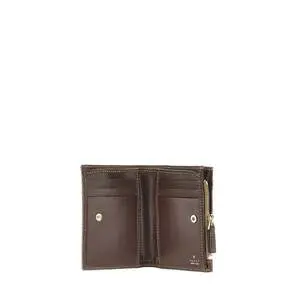 Gucci Gg Canvas Bi-fold Wallet With Horsebit - Brown