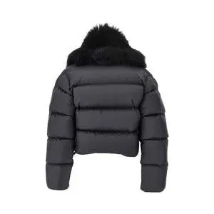 Gucci Cropped Down Jacket With Hearling Collar