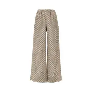 Gucci Gg Silk Wide-leg Pants - Beige