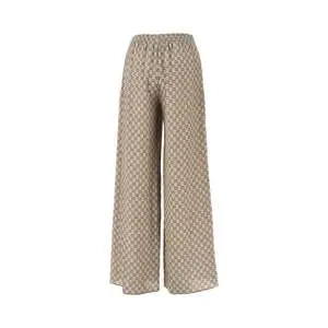 Gucci Gg Silk Wide-leg Pants - Beige