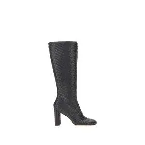 Bottega Veneta Intrecciato Nappa Leather 'cherry' Boots - Black