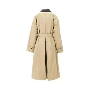 Bottega Veneta Gabardine Trench Coat With Nappa Collar