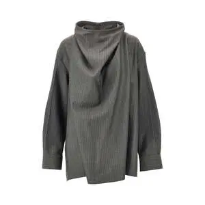 Bottega Veneta Pinstriped Wool And Mohair Blouse - Grey
