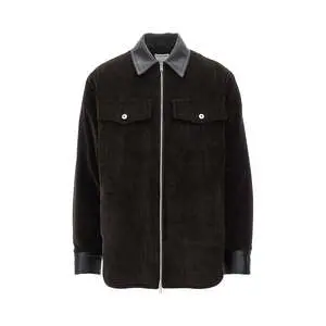 Bottega Veneta Corduroy Overshirt With Leather Details