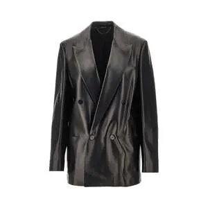 Gucci Nappa Leather Double-breasted Jacket