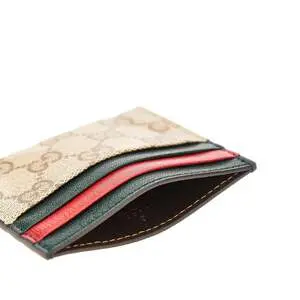 Gucci Web Leather And Gg Fabric Cardholder