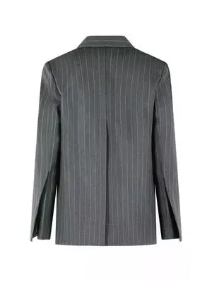 Sportmax Pinstriped Double-breasted Blazer - Grey