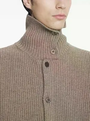 TONYWACK Ribbed-knit Button-up Sweater